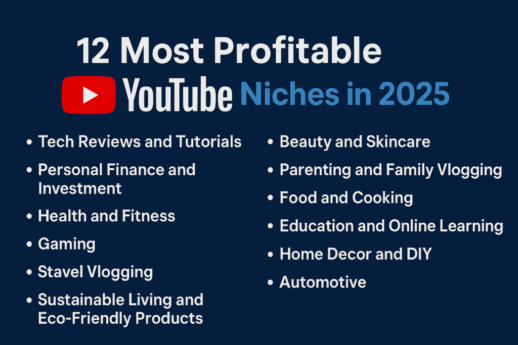 12 Most Profitable YouTube Niches in 2025
